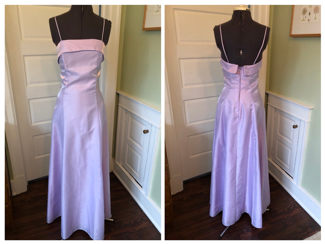 90s Shimmery Lavender Sleeveless Prom Dress or Formal With Spaghetti ...