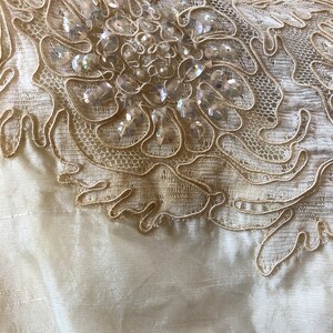 50s Ivory Silk Organza Short Sleeved Wedding Dress With Full Skirt ...