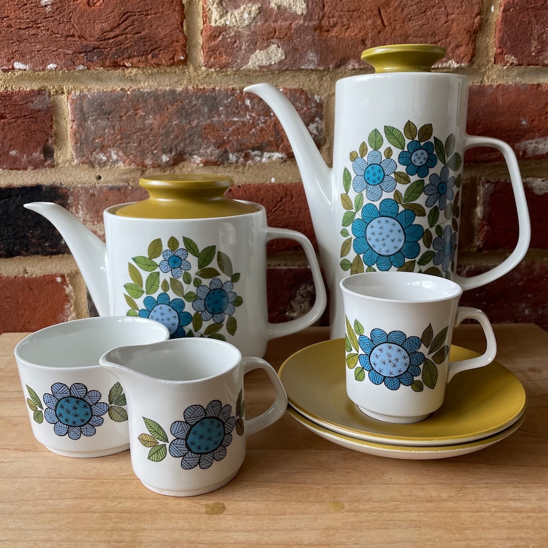 J & G Meakin Studio Topic Tableware - Cups, Saucers, Sugar Bowl, Jug ...