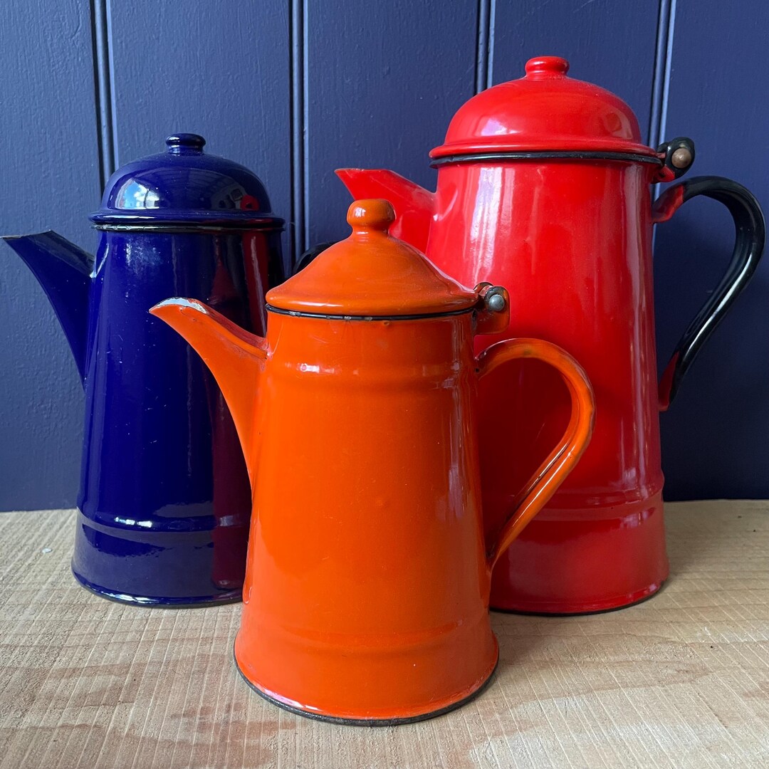 Vintage Enamel Coffee and Tea Pots | Available Individually - Etsy