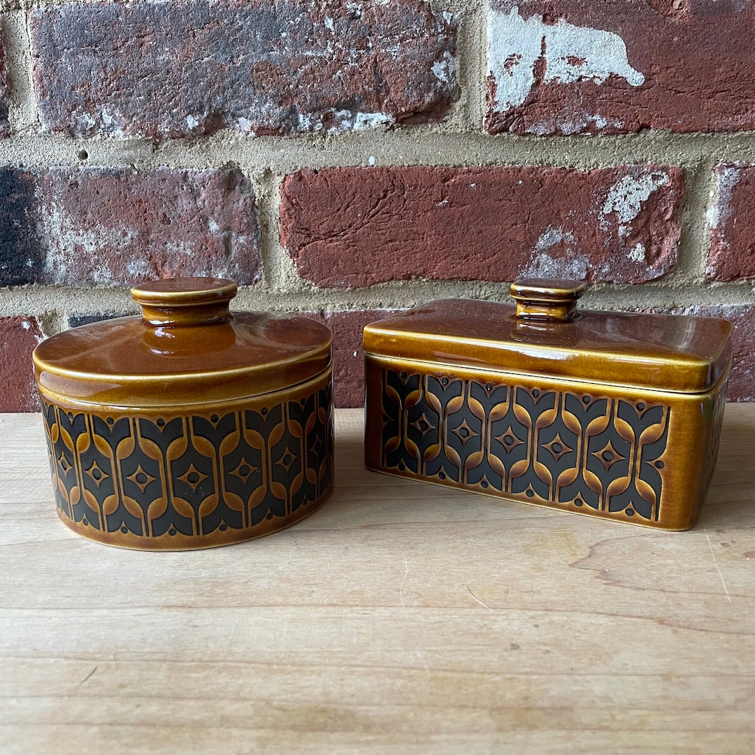 Hornsea Pottery Vintage Heirloom Pattern Covered Butter Dishes Design ...
