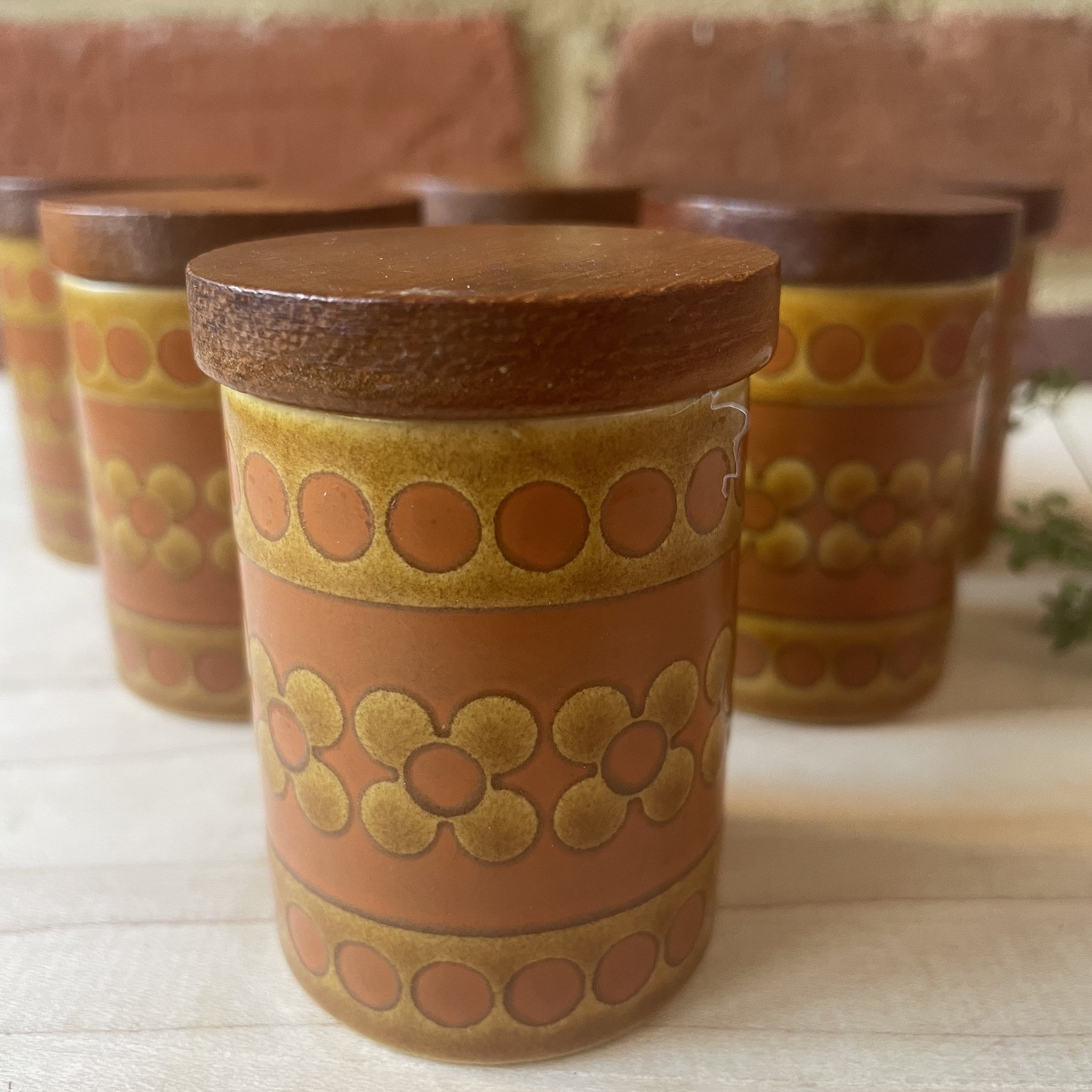 Hornsea Pottery Vintage Spice Jars in Saffron Pattern - Etsy
