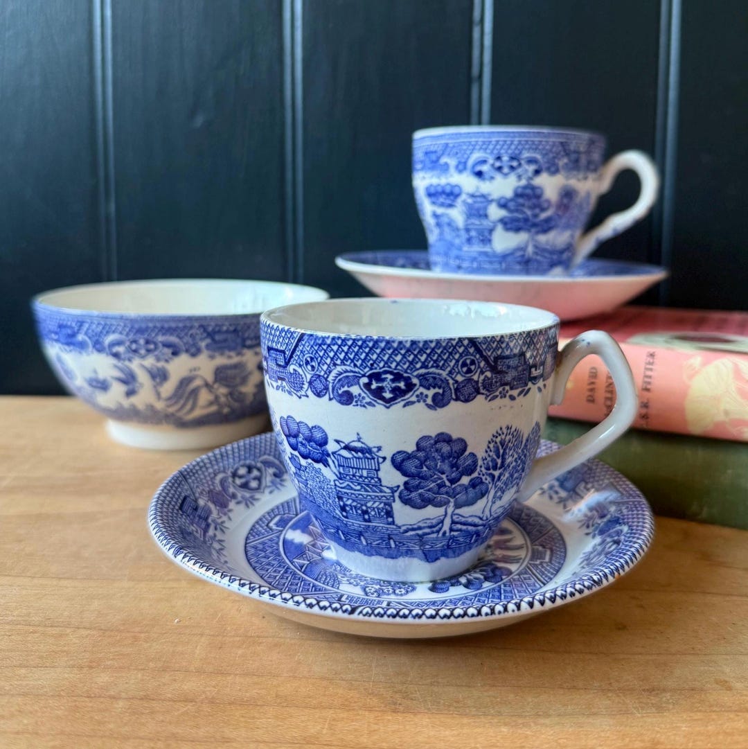 Vintage Barratts Old Willow China: Blue Willow Ironstone Dinnerware - Etsy
