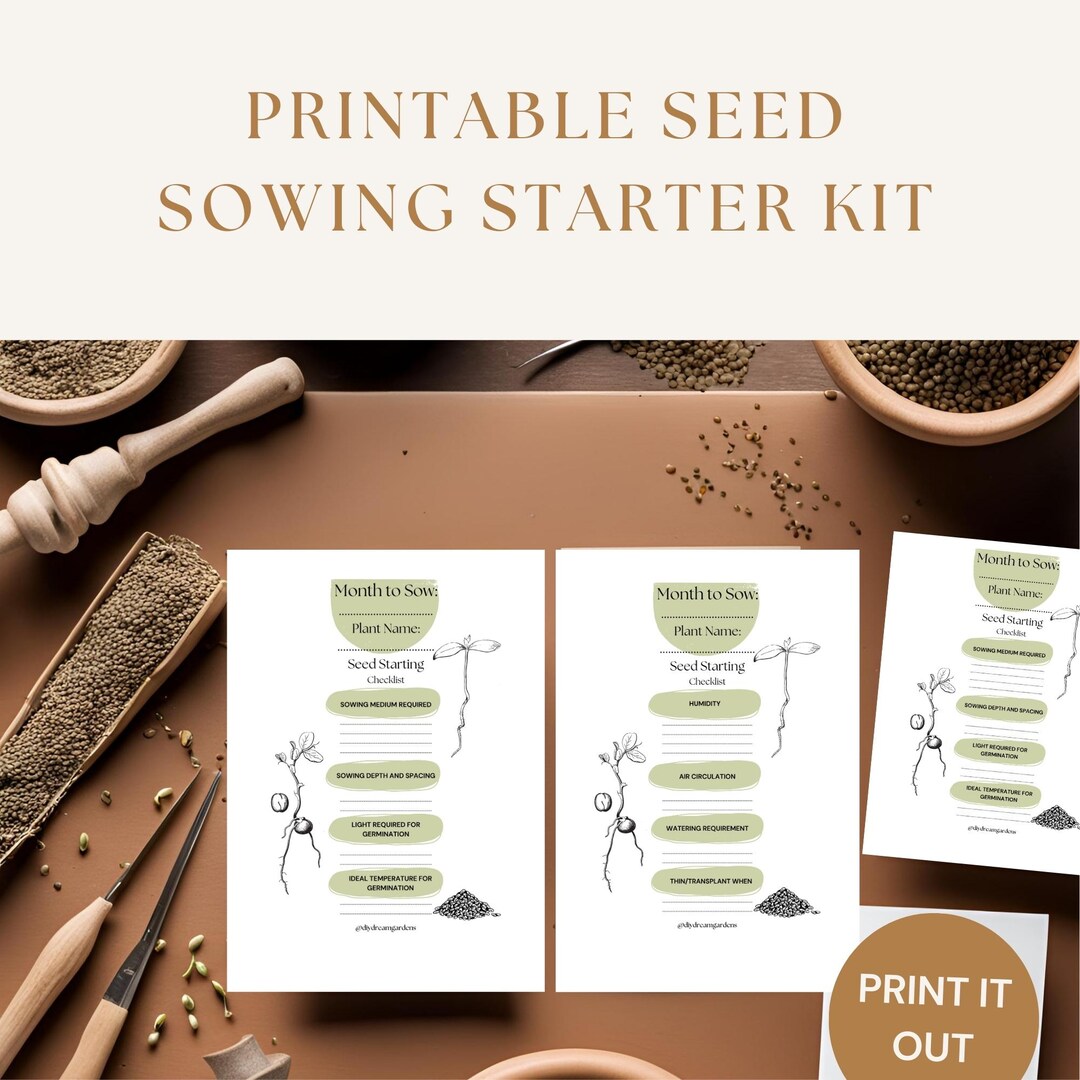 Customizable Printable Seed Sowing Kit Digital Checklist & Germination ...