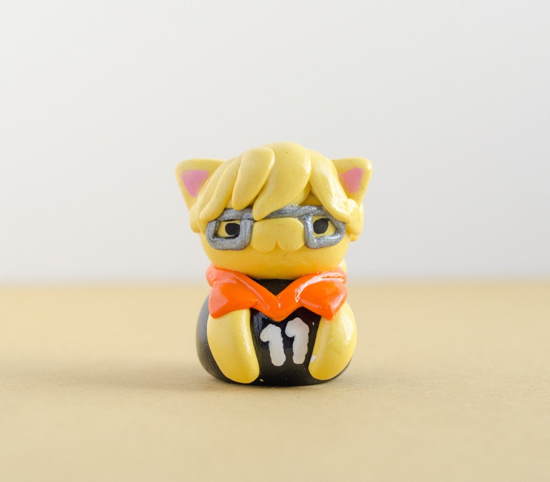 Handmade Polymer Clay Figurine - H! Goggles Kitty - Etsy