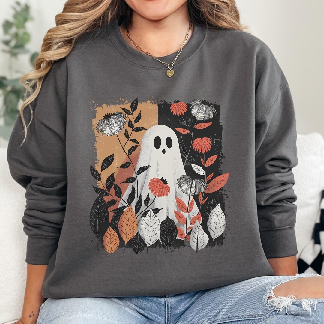 Halloween Sweater Spooky Fall, Fall Cute Ghost Girl Shirt, Spooky ...