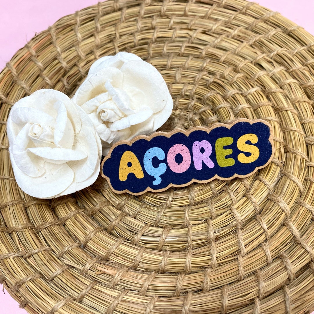 Pin Azores Wooden Pin Islands of Portugal Islands Red Cherry Wood ...