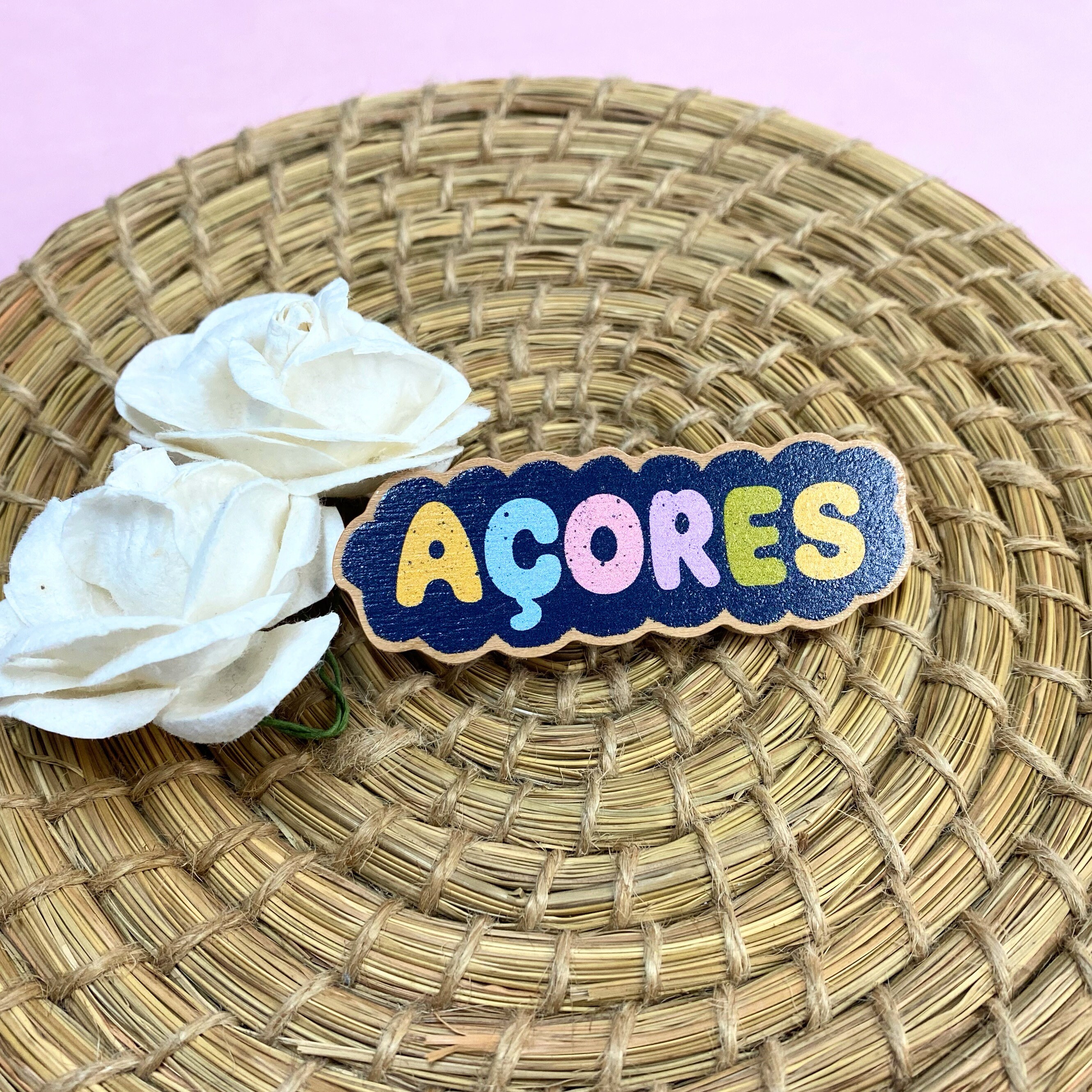 Pin Azores Wooden Pin Islands of Portugal Islands Red Cherry Wood ...