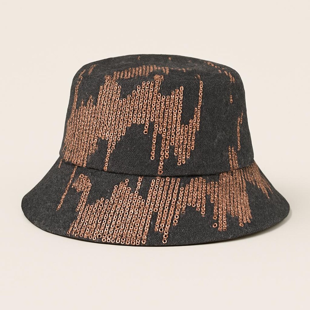 Handmade Sequin Bucket Hat | Dark Denim Fisherman Hat | Casual Chic ...