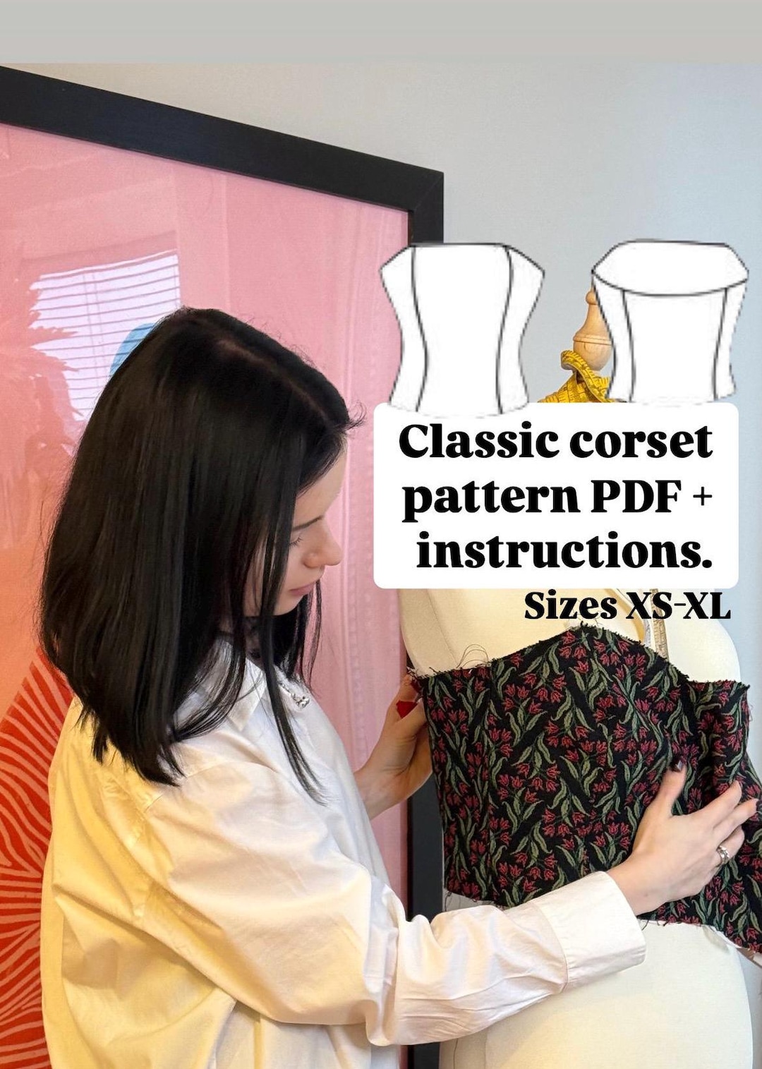 PDF Corset Sewing Pattern With Step-by-step Instructions | Sizes XS-XL ...