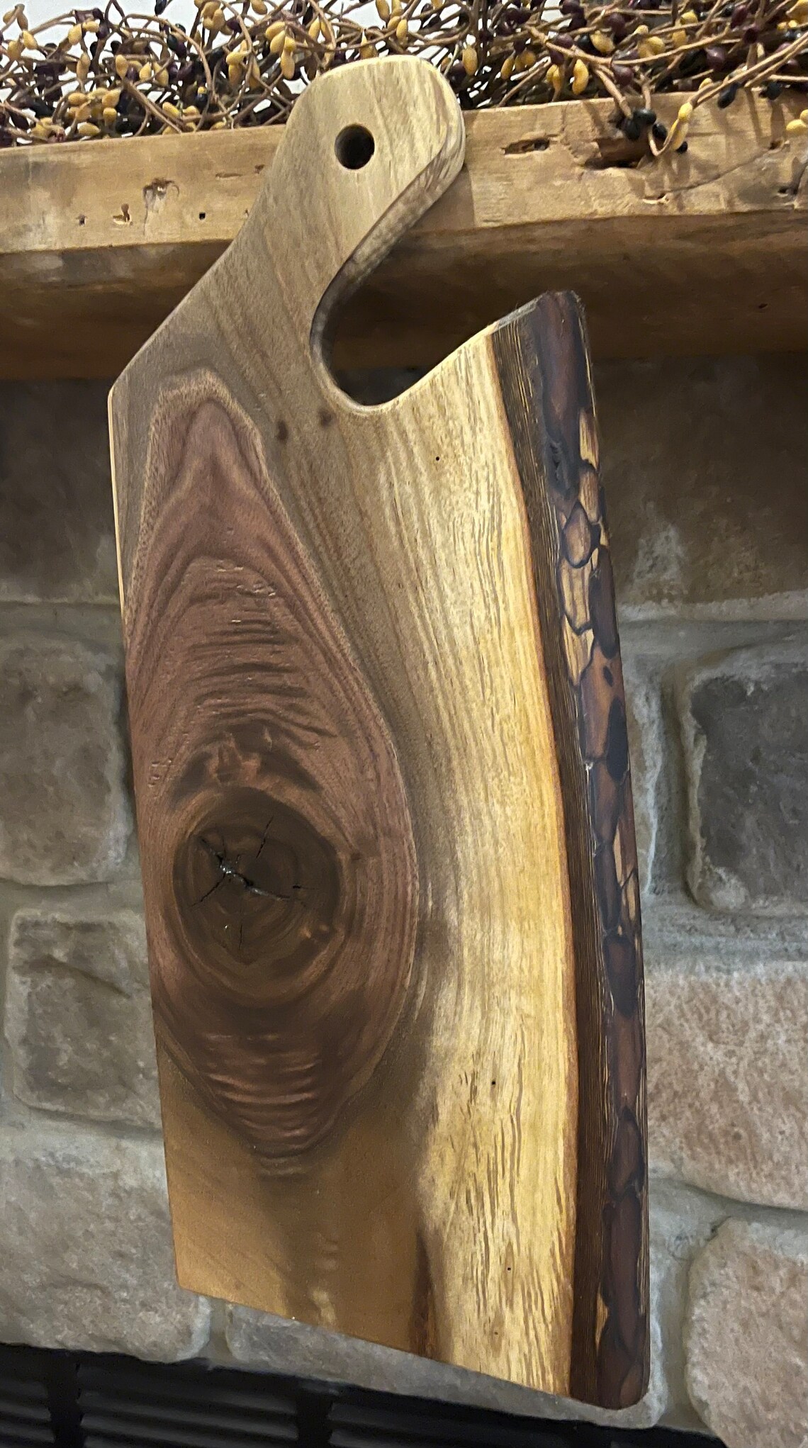 Black Walnut Live Edge Cutting Board - Etsy