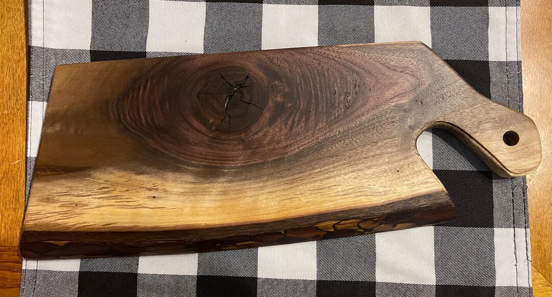Black Walnut Live Edge Cutting Board - Etsy