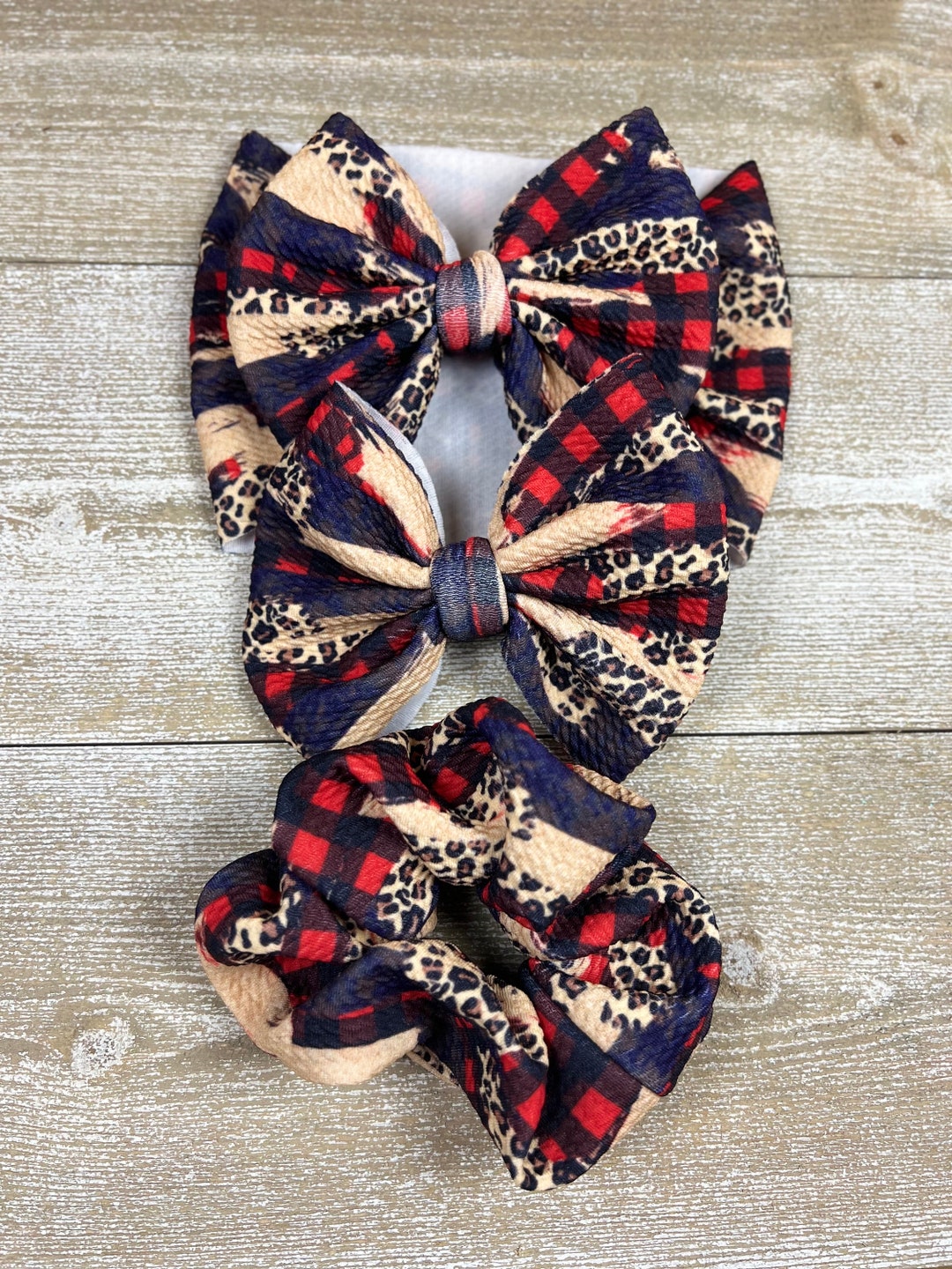 Paint Smear Leopard Print and Red & Black Buffalo Plaid hand - Etsy