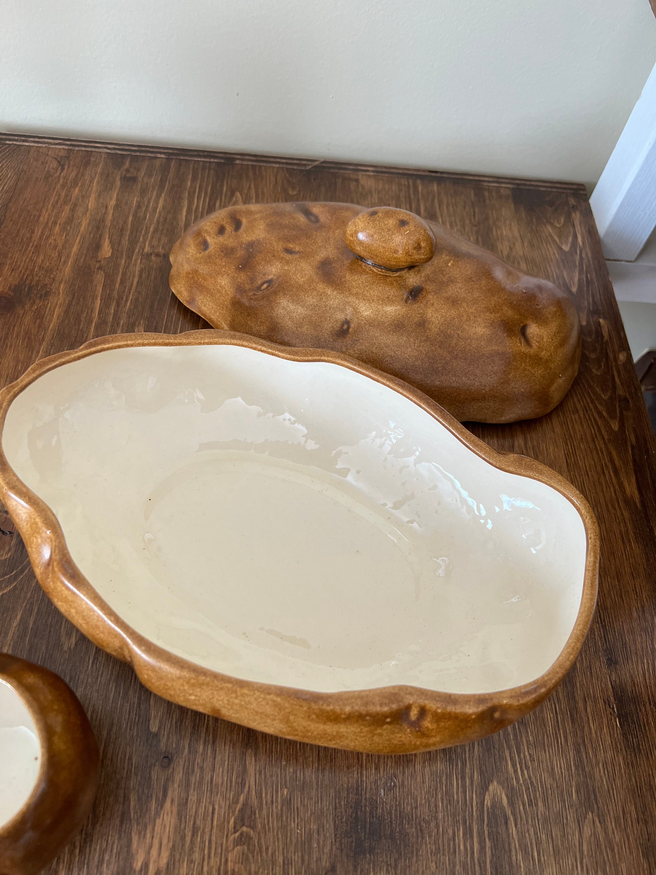 Ceramic Potato Serving Set Novelty Bowls Decor Mid Century Kitchen ...