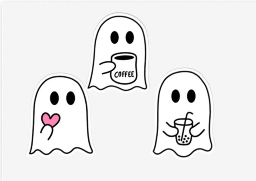 Cute Ghost Sticker Set for Halloween and Fall Gifts Boba - Etsy