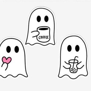 Cute Ghost Sticker Set for Halloween and Fall Gifts Boba - Etsy