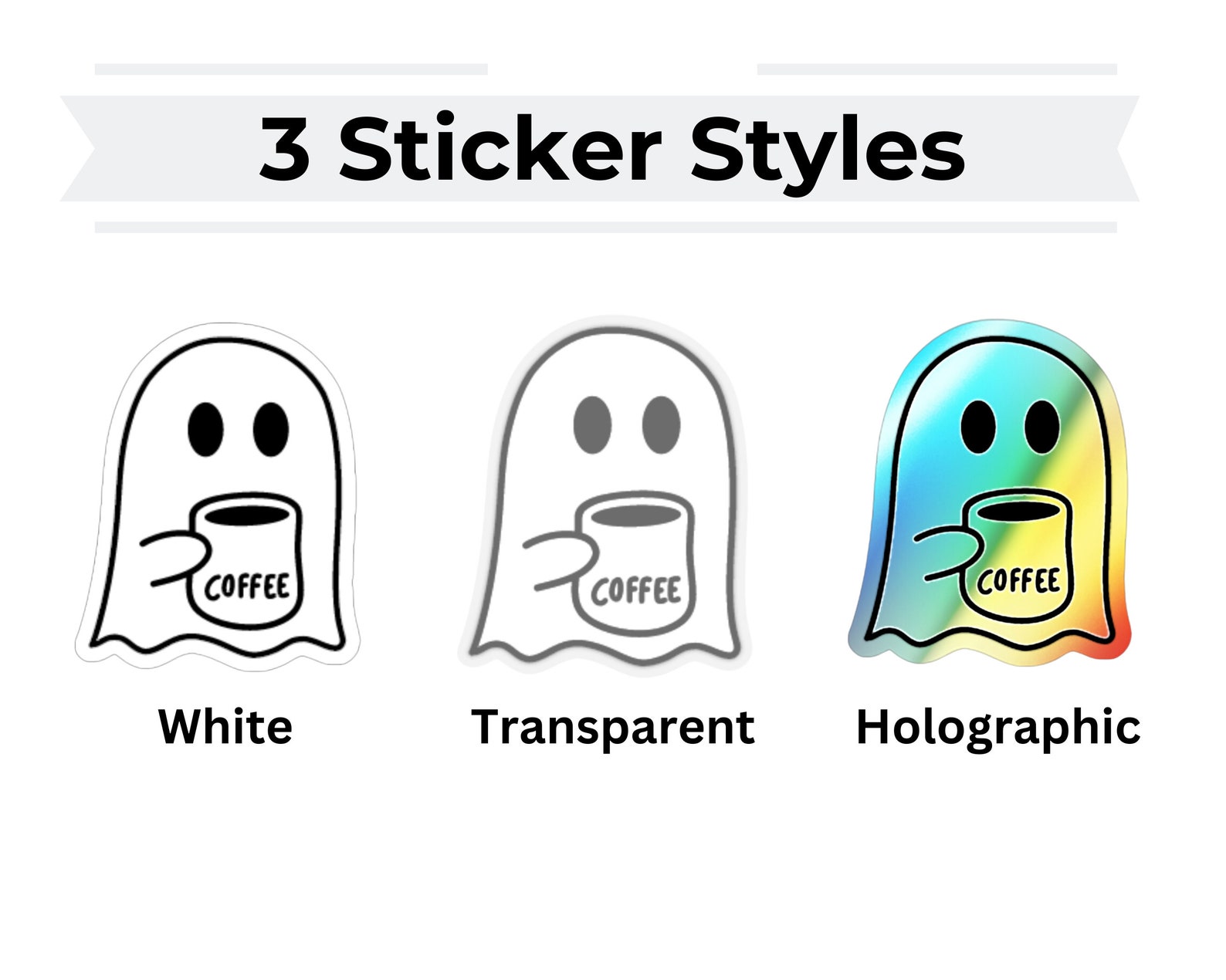 Cute Ghost Sticker Set for Halloween and Fall Gifts Boba - Etsy