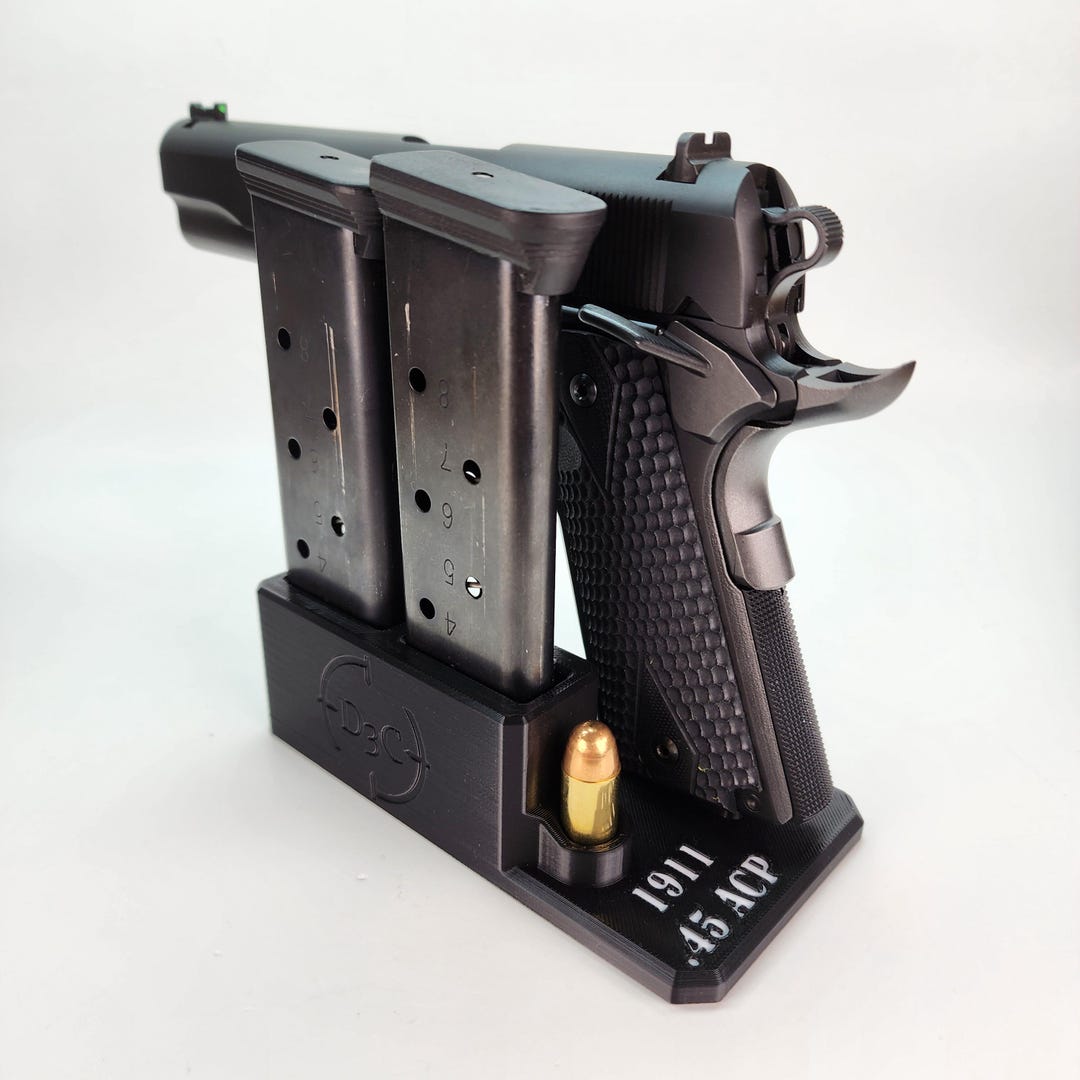 1911 Handgun Display Stand With Magazine Holder 45ACP Cache Pistol ...