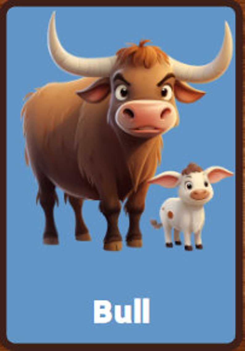 Printable Flashcards 24 Flashcards of Farm Animals Animated - Etsy