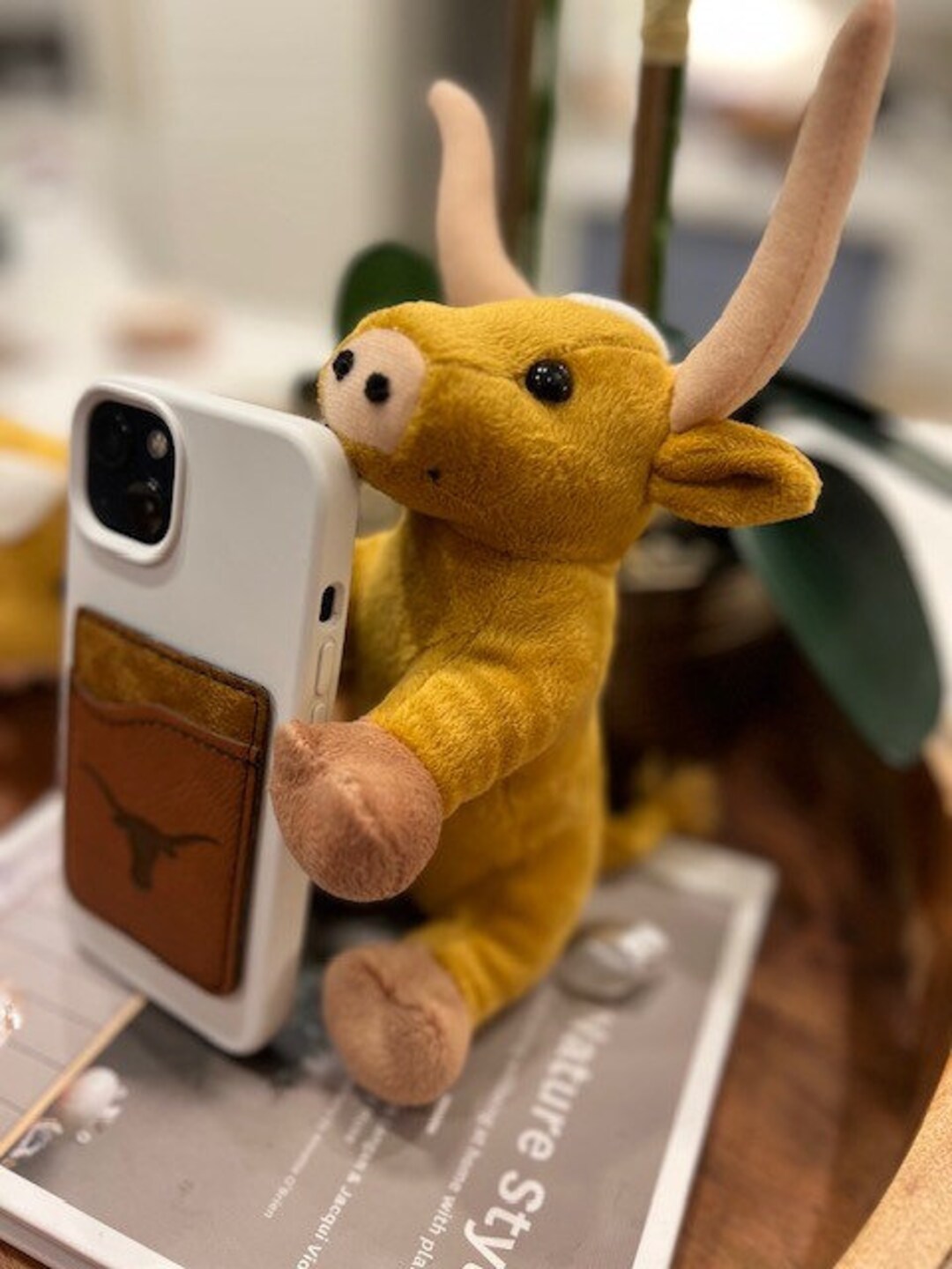 College Themed Longhorn Phone Card Holder - Etsy