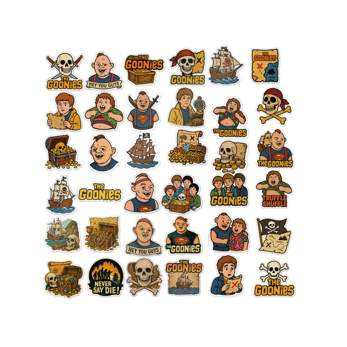 The Goonies Sticker Pack: 30+ Retro 80s Movie Decals for Laptops ...