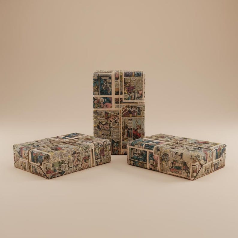 Retro Star Wars Comic Book Wrapping Paper - Geeky Movie Gift Wrap - Etsy