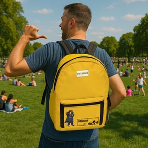 Vintage Yellow Backpack With Chattering Teeth Pocket - Goonies-inspired ...