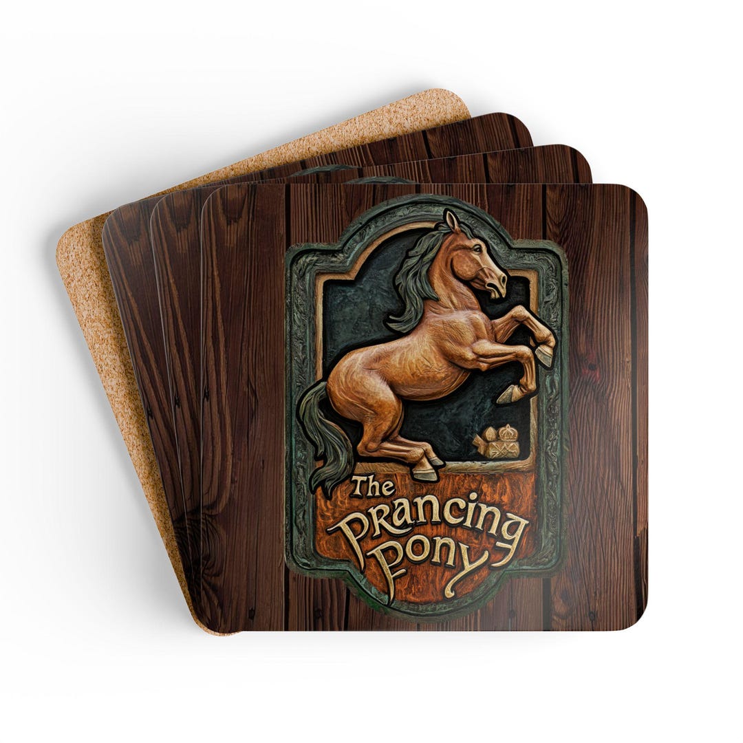 Middle Earth LOTR Prancing Pony Coaster Set: Housewarming Gift for ...