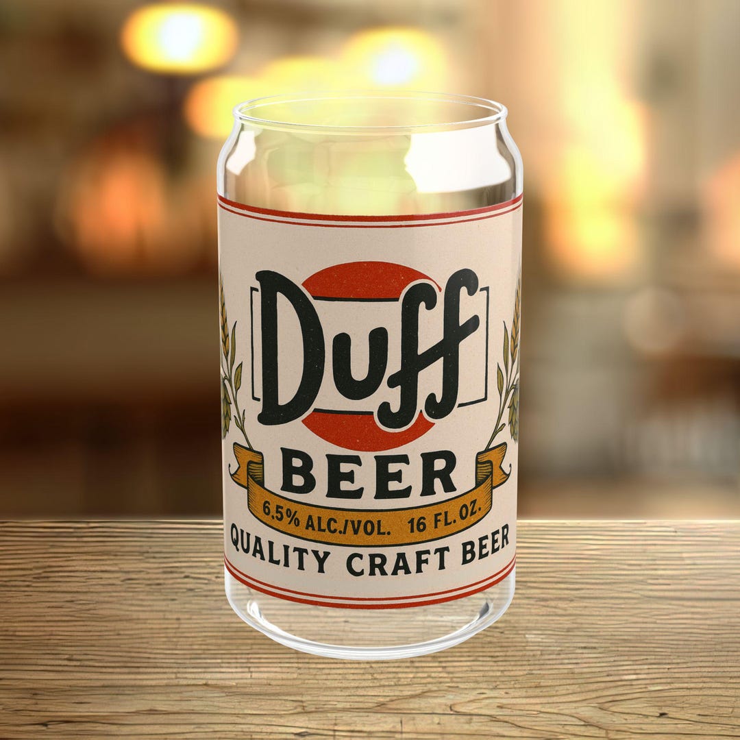 Duff Beer Sipper Glass: 16oz Drinking Jar for Fans, Parties, Home Bar ...