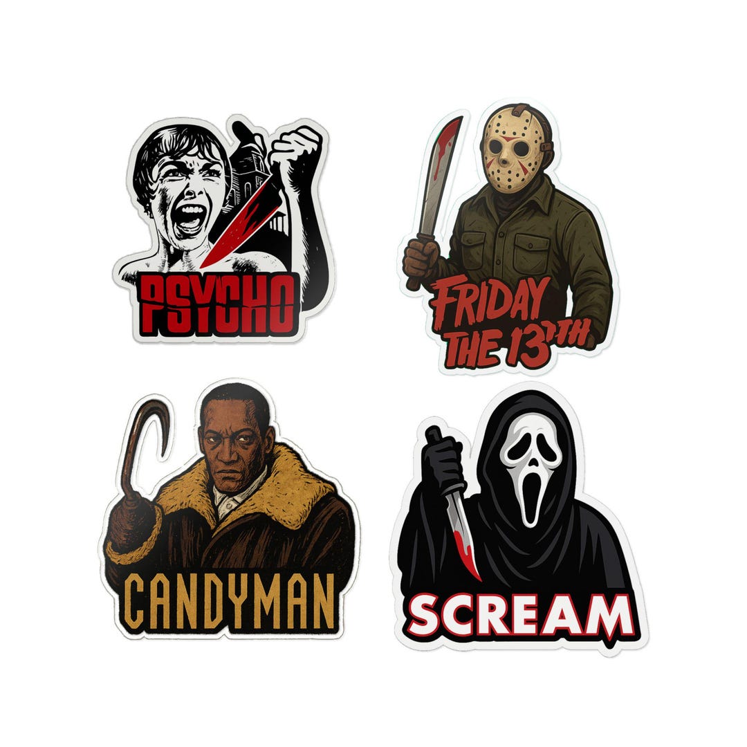 Retro Horror Die-cut Stickers 1, Classic Movie Monster Stickers ...