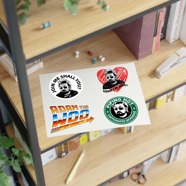 Adam the Woo Sticker Sheet for Charity | Youtuber Logo Heart Retro ...
