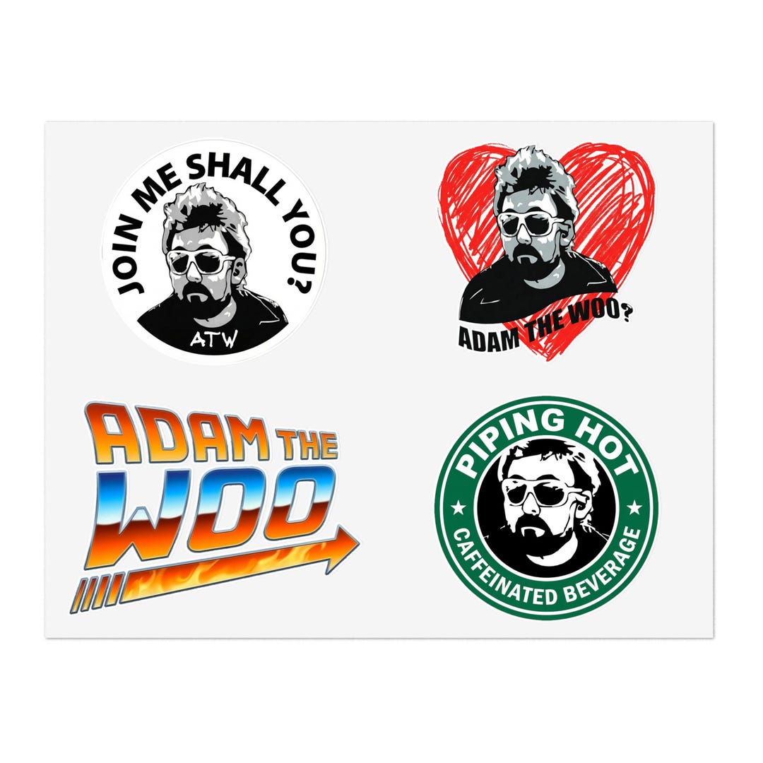 Adam the Woo Sticker Sheet for Charity | Youtuber Logo Heart Retro ...