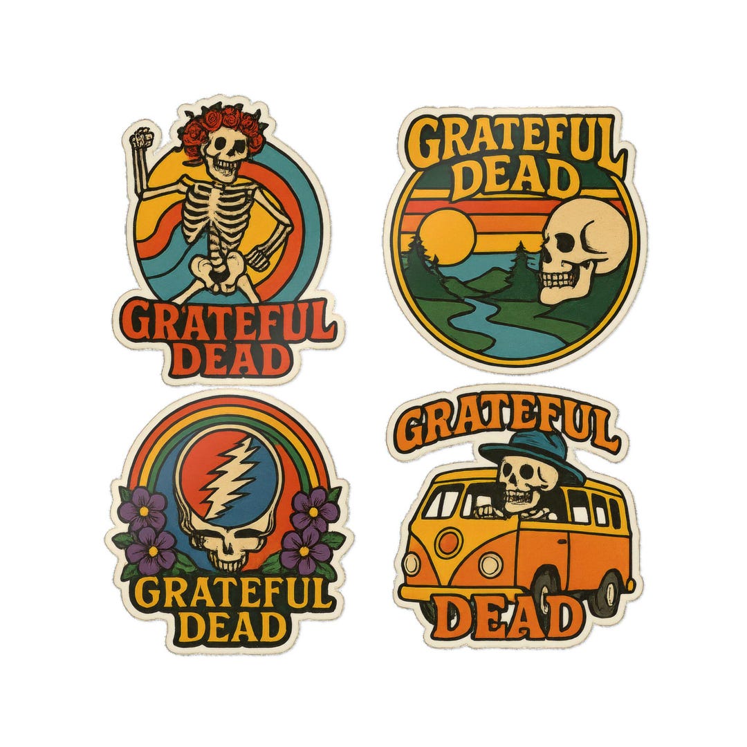 Grateful Dead Die Cut Stickers 7 - Assorted, Music Band Decals, Vintage ...