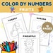 15 Fruits Color by Numbers for Kids, Coloring Printables, Preschool ...