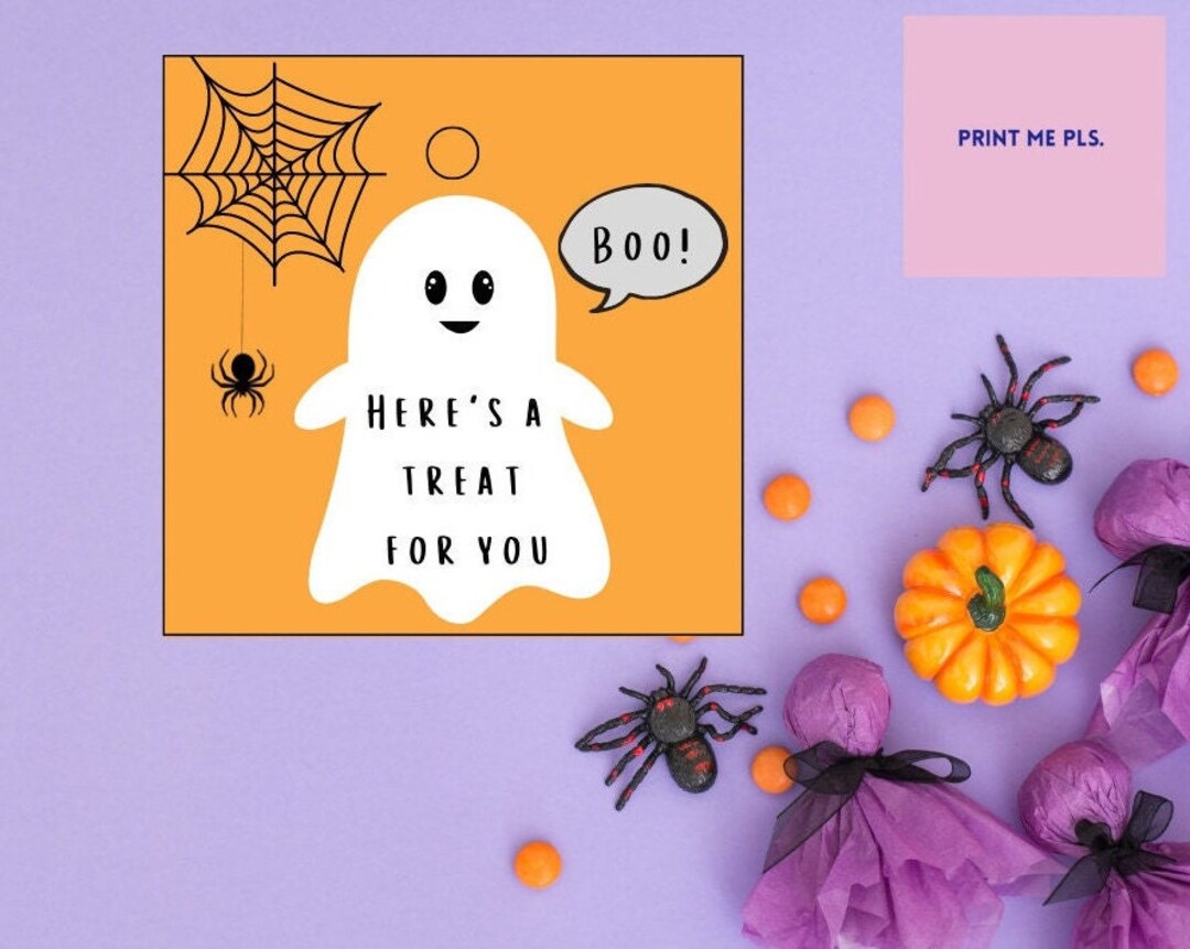 Boo! Here's a Treat for You - Halloween Printable Gift Tag - Etsy