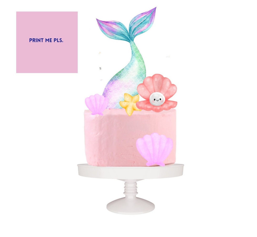 Mermaid Printable Cake Topper Set - Etsy