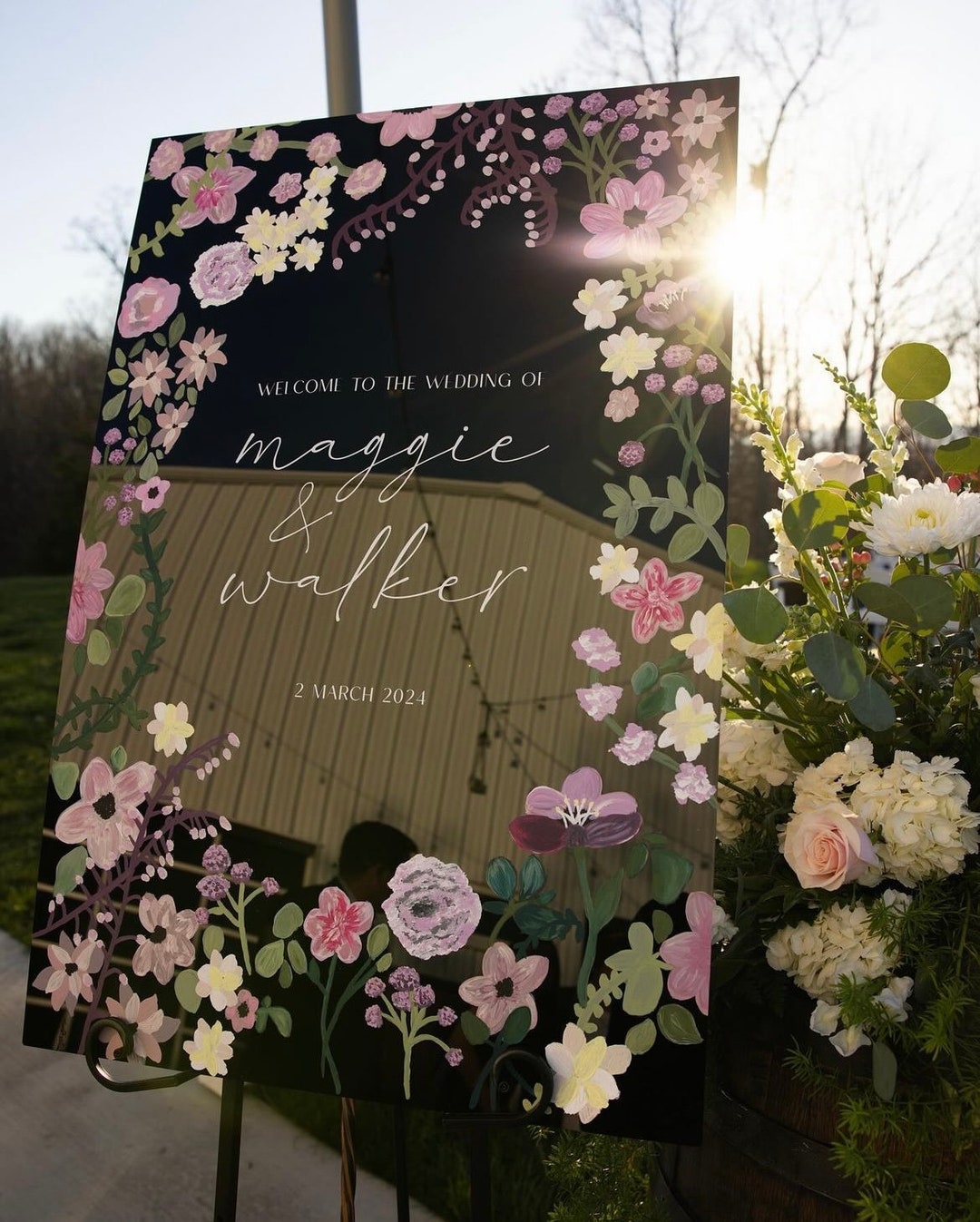 Wildflower Wedding Sign - Hand-painted - Customizable - Etsy