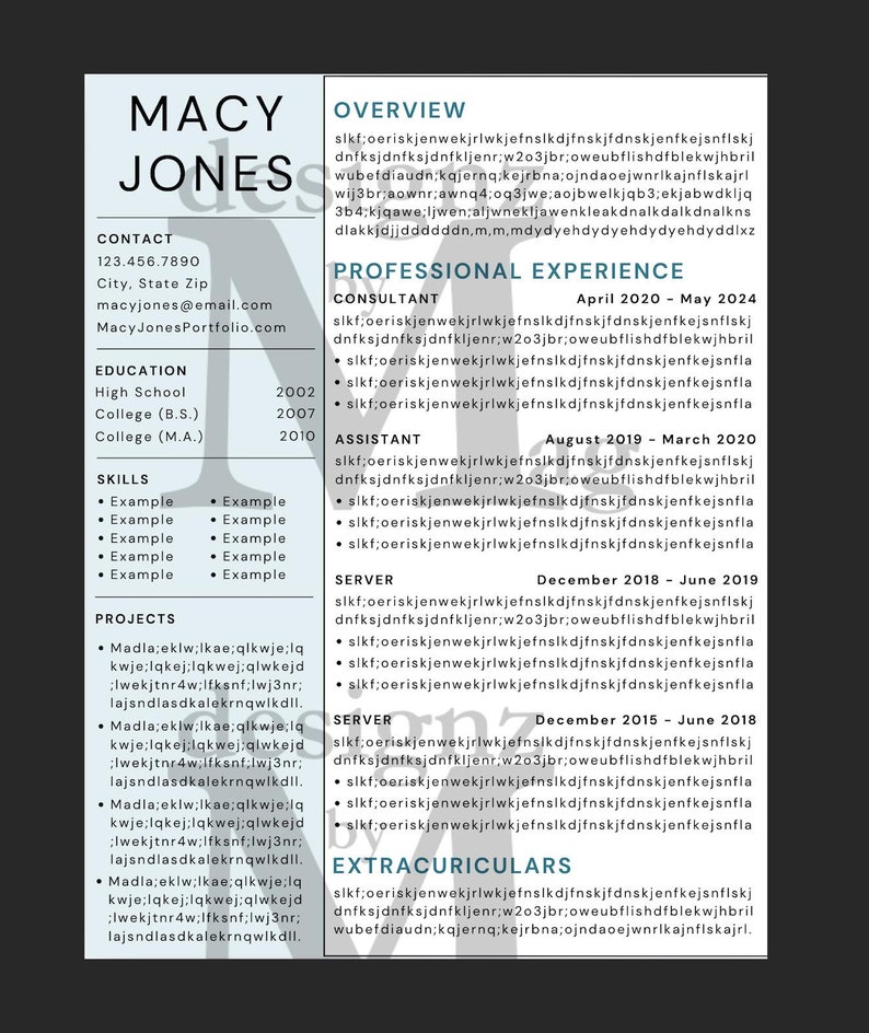 Made to Order Resume Template 2 - Etsy