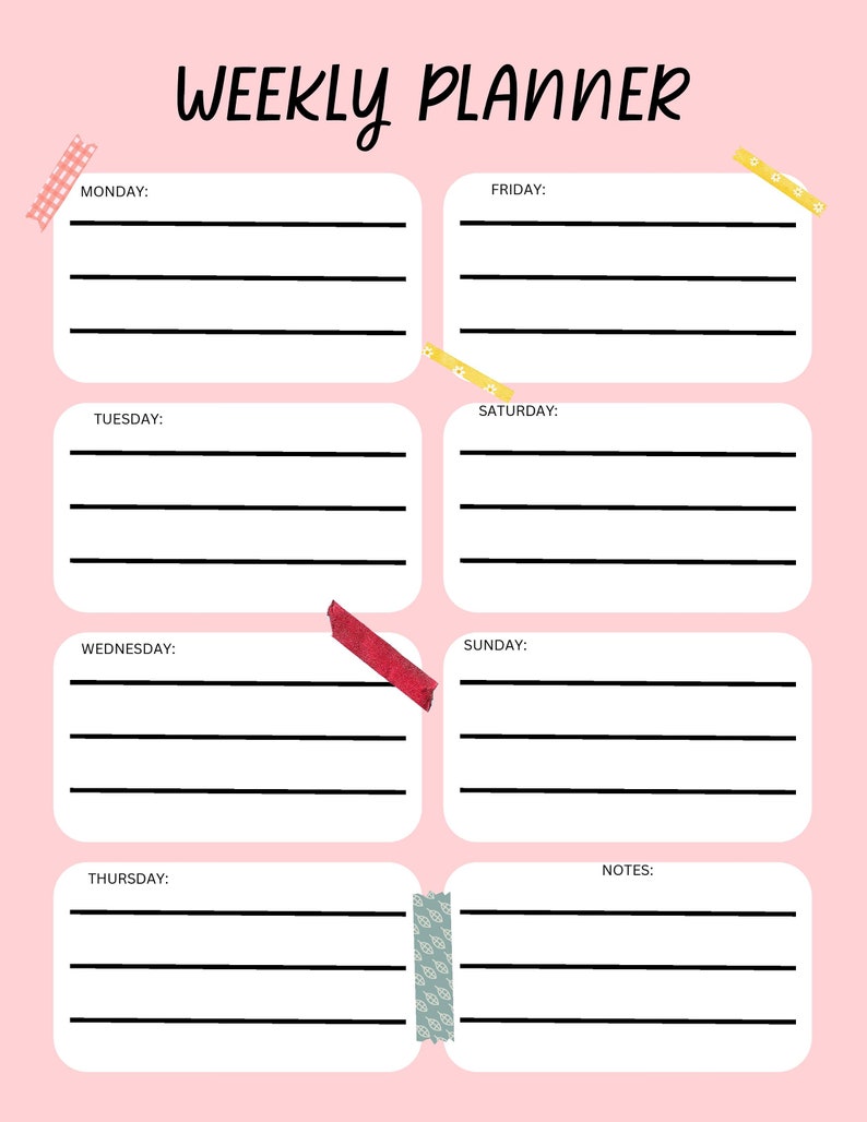 Daily Planner & Weekly Planner Set - Etsy