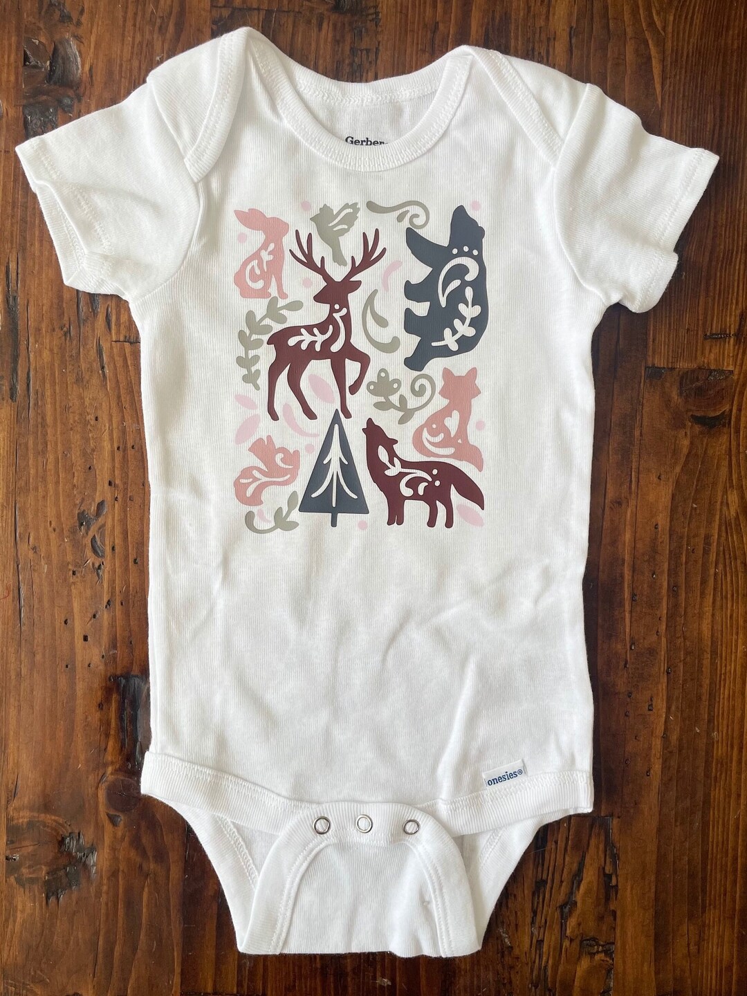 Woodland Animals Onesie, Forest, Baby Shower - Etsy
