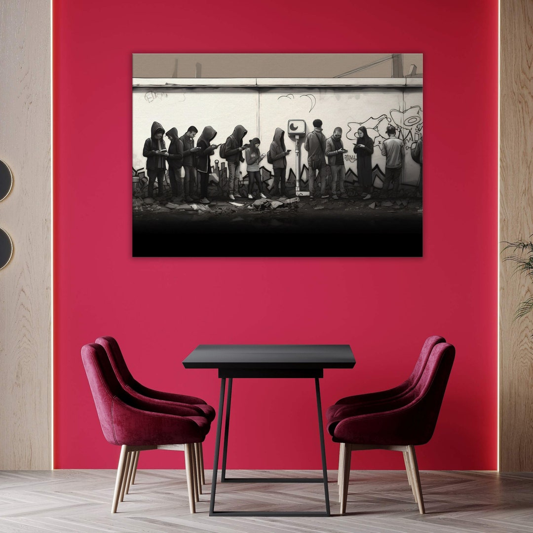 Canvas Wall Art | Line to Nowhere | Street Graffiti Home Decor, Office ...