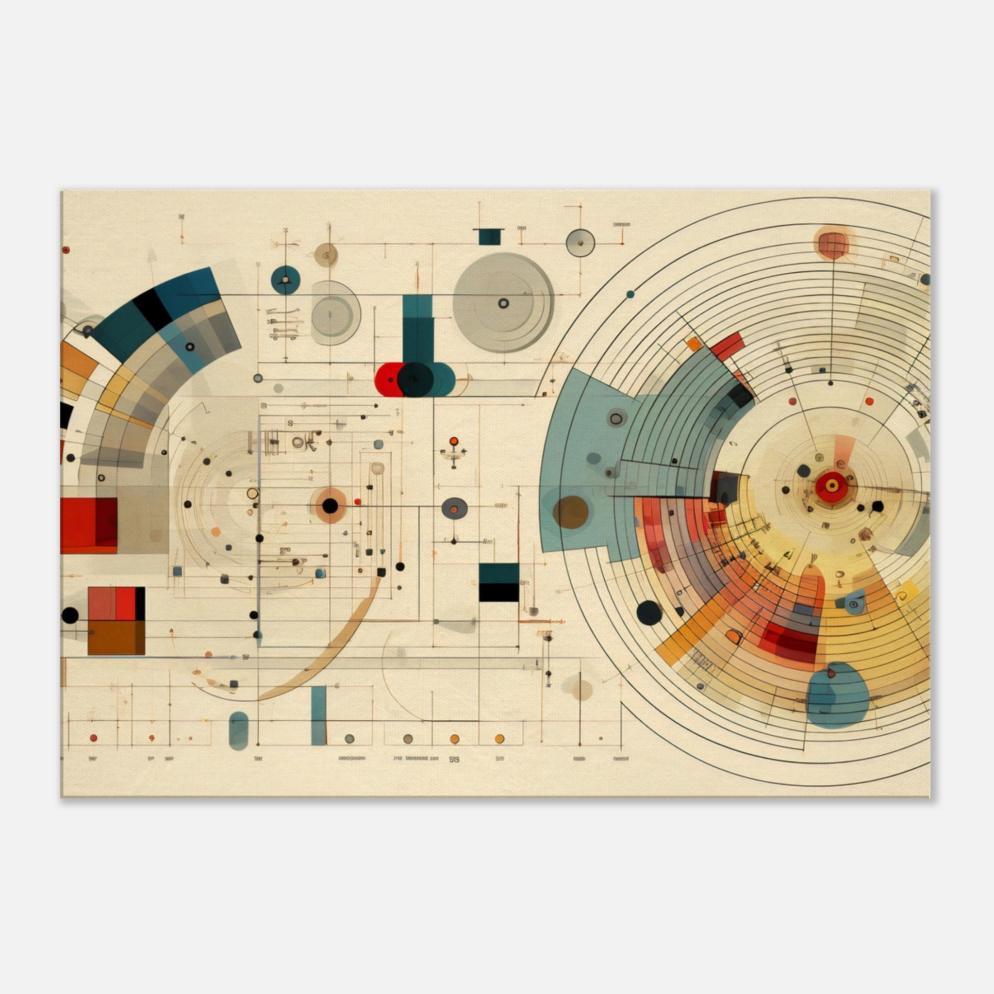 Canvas Wall Art Abstract Schematics No.1 Abstract Math Art Home Decor ...