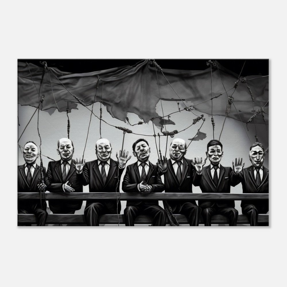Canvas Wall Art Politician Puppet Strings Street Graffiti Home Decor ...