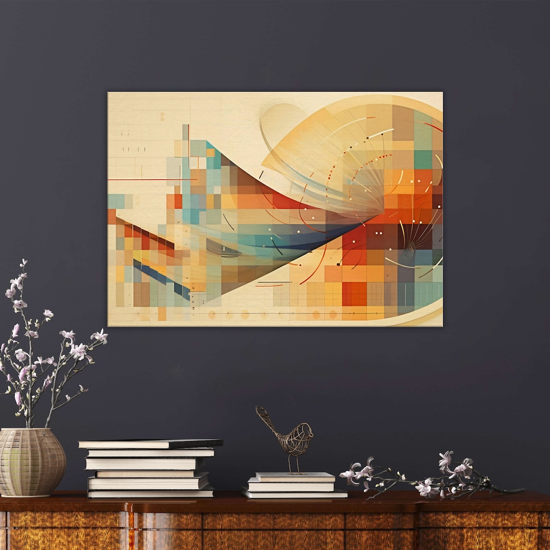Canvas Wall Art | Abstract Schematics No.2 | Abstract Math Art Home ...
