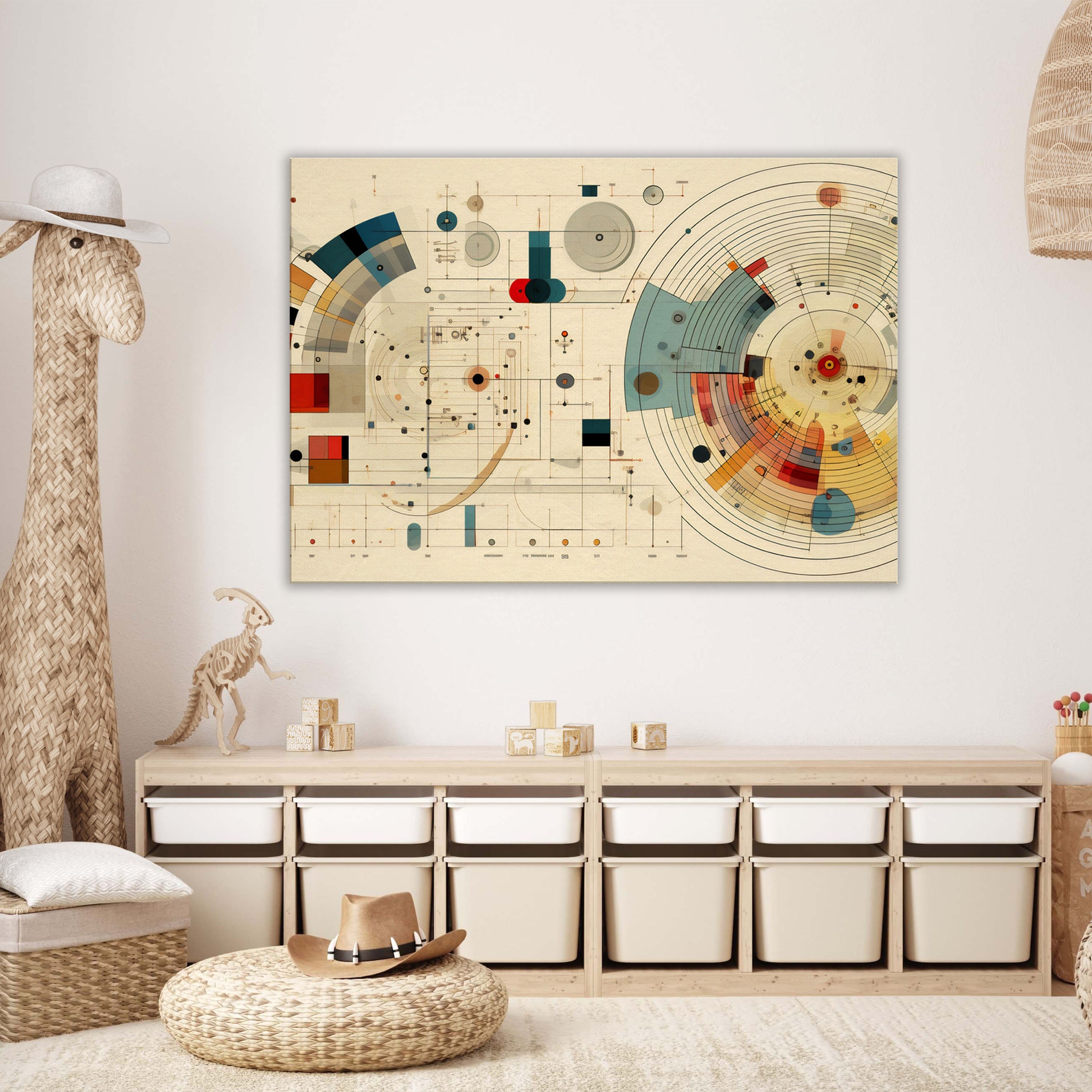 Canvas Wall Art Abstract Schematics No.1 Abstract Math Art Home Decor ...