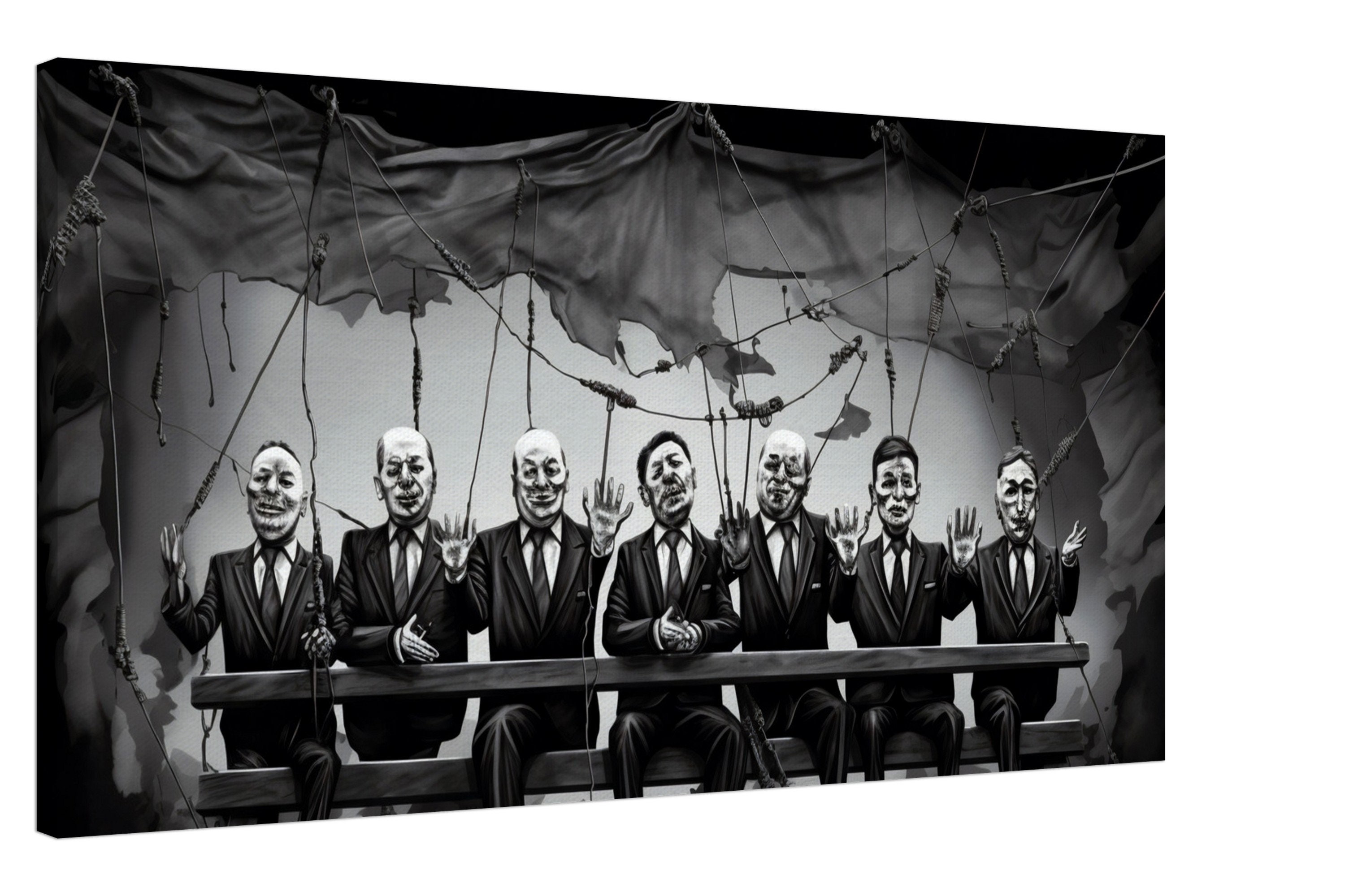Canvas Wall Art Politician Puppet Strings Street Graffiti Home Decor ...