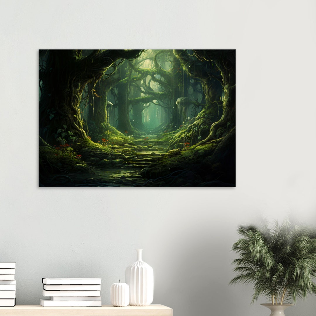 Canvas Wall Art | Sentient Forest Whispers No.1 | Fantasy Art Home ...