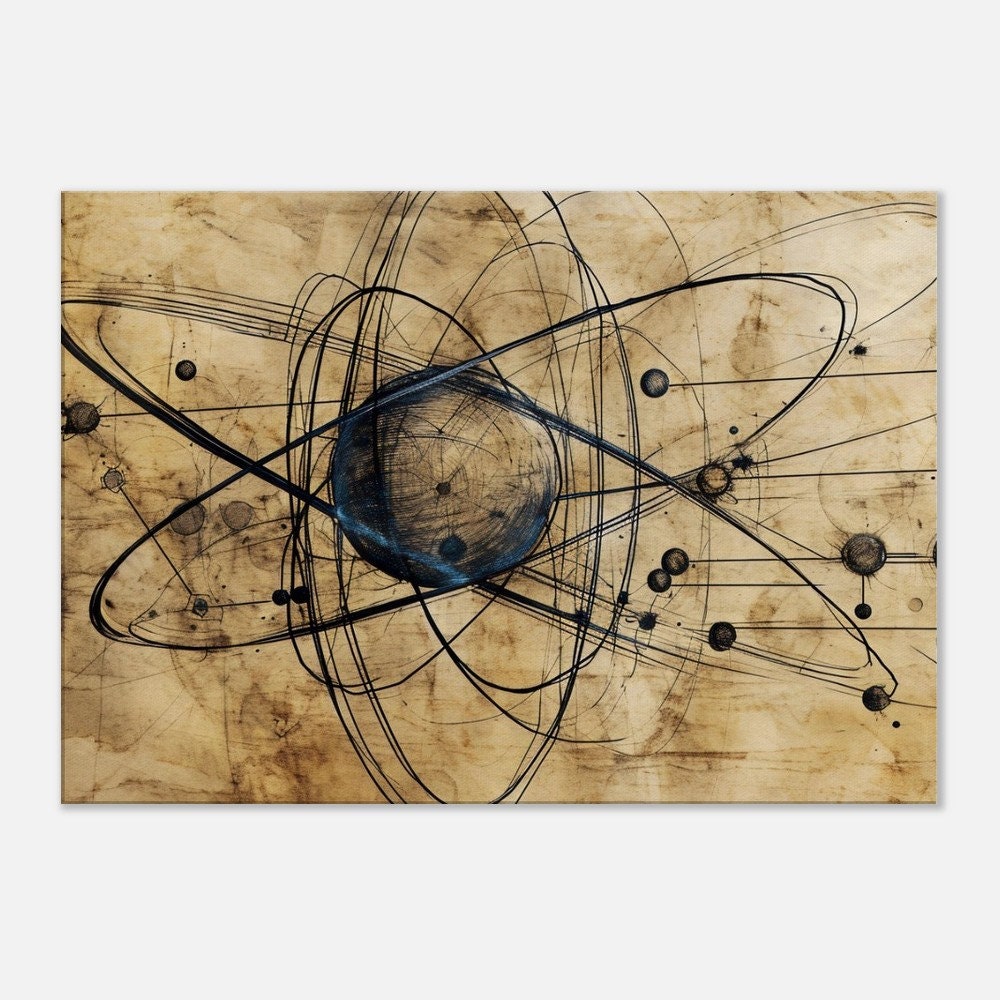 Canvas Wall Art | Atomic Antiquity No.3 | Science Art Home Decor ...