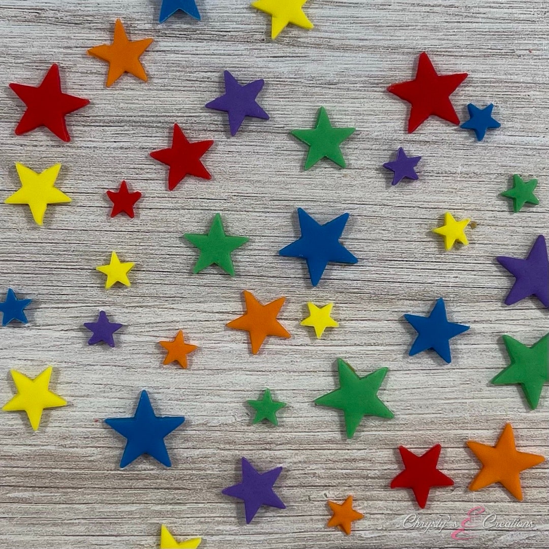 12 Fondant Pointed Stars | Fondant Toppers - Etsy