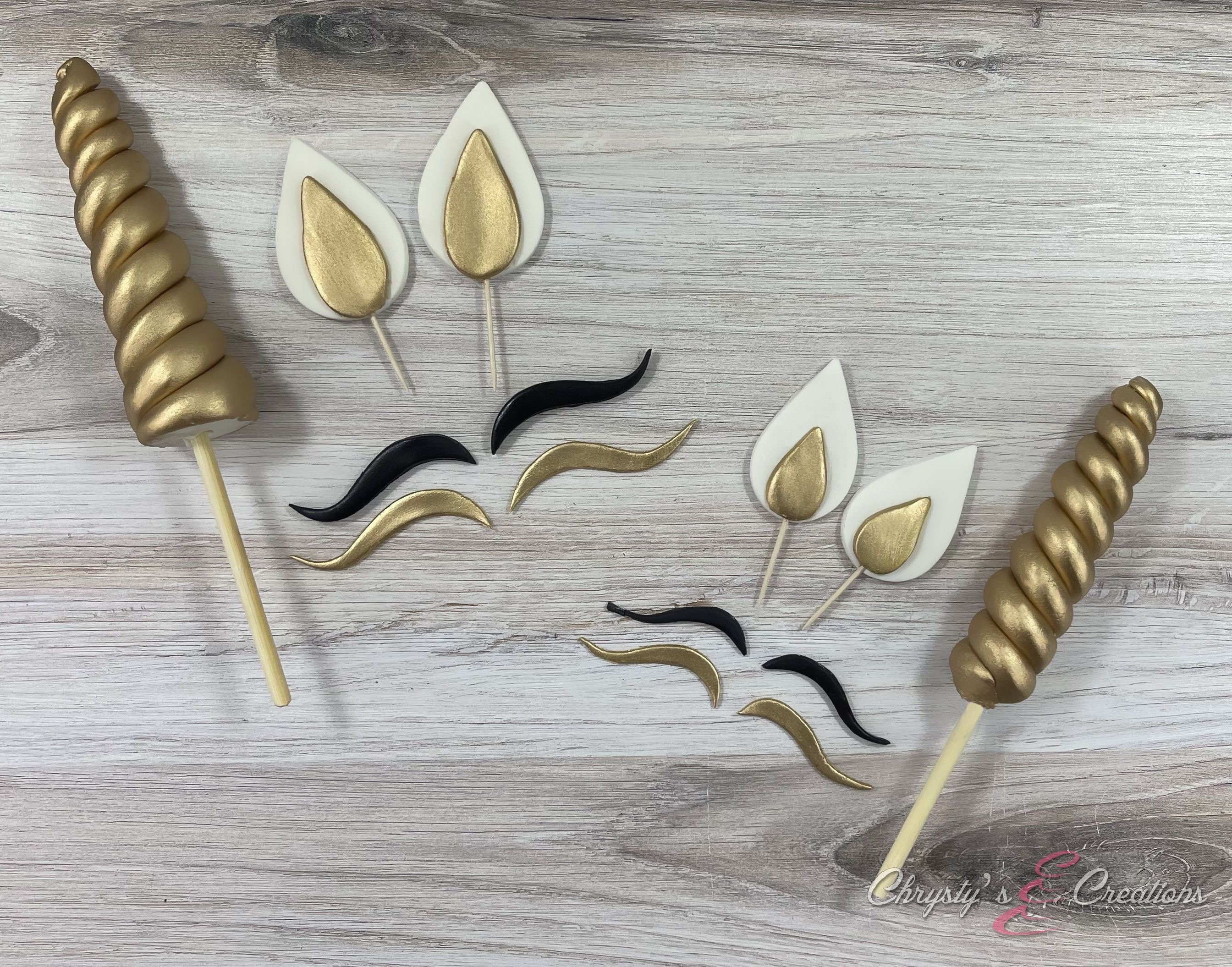 Unicorn Cake Topper Set of Horn Ears and Eyes - Etsy